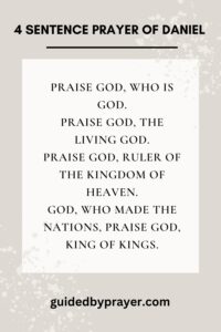 4 Sentence Prayer of Daniel – Guided by Prayer
