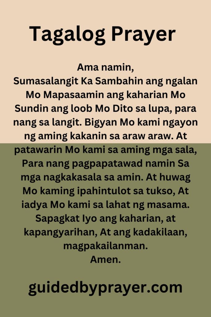 Tagalog Prayer Guided By Prayer Tagalog Prayer Guided By Prayer