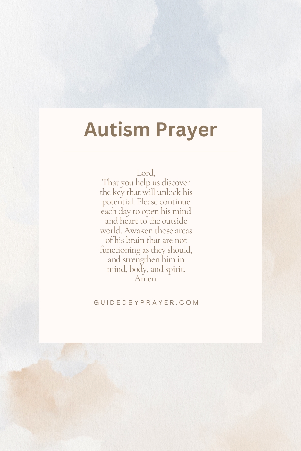 Autism Prayer - Guided by Prayer