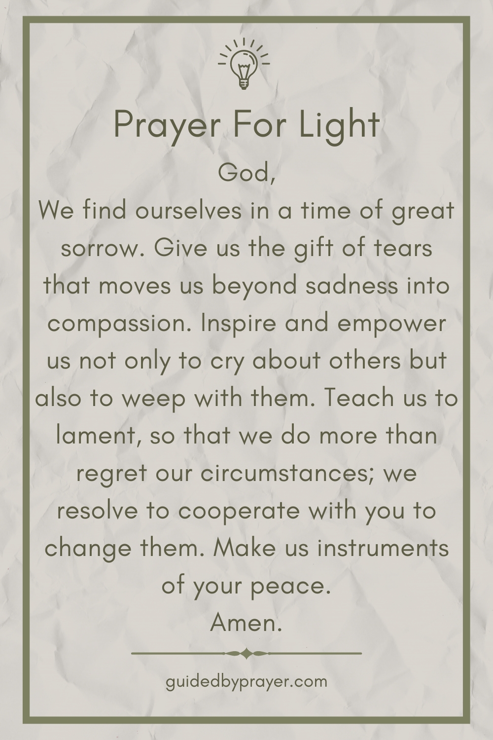 Prayer For Light - Guided by Prayer
