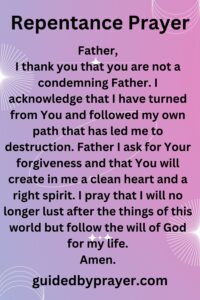 Repentance Prayer – Guided by Prayer