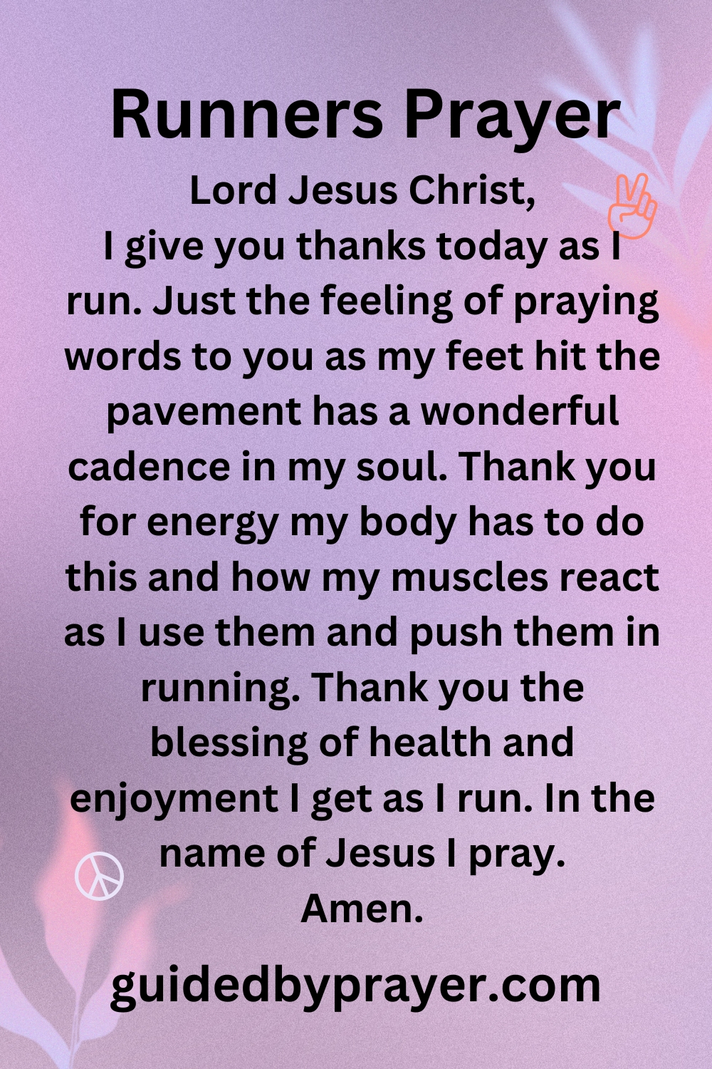 Runners Prayer - Guided by Prayer