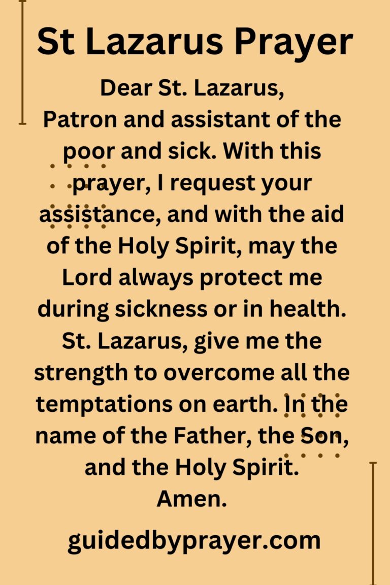 Saint Lazarus Prayer - Guided by Prayer