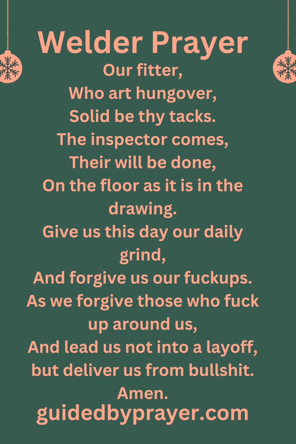 Welder Prayer - Guided by Prayer