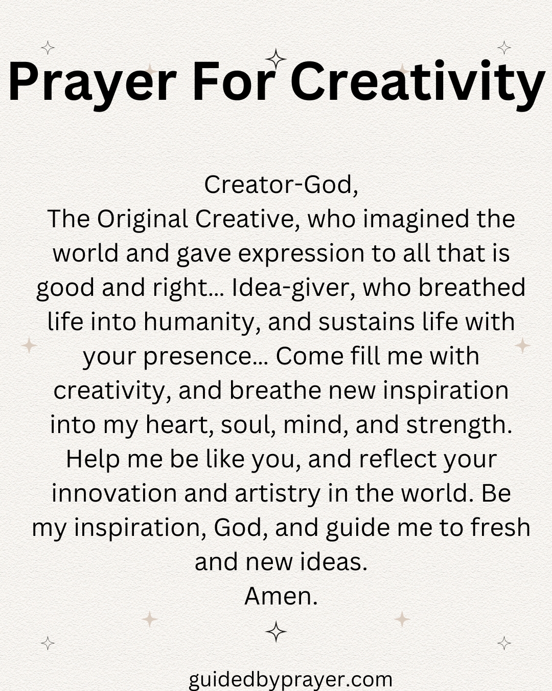 Prayer For Creativity - Guided by Prayer
