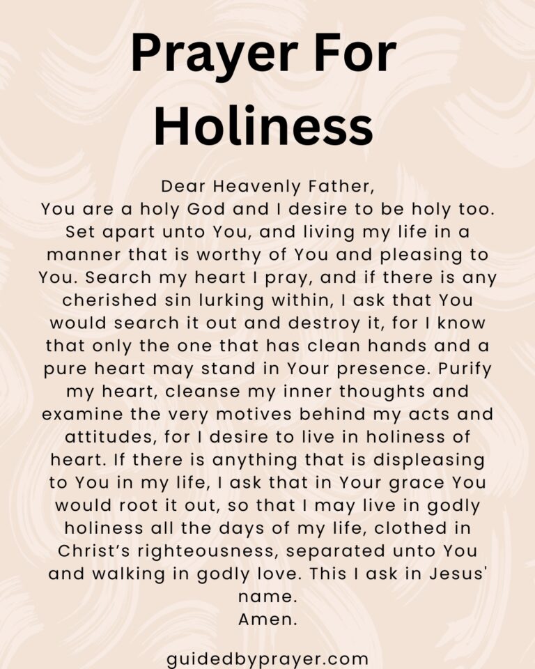 Prayer For Holiness - Guided by Prayer