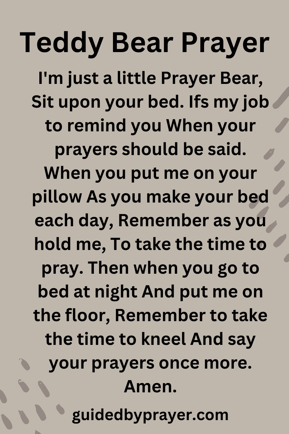 Teddy Bear Prayer - Guided by Prayer