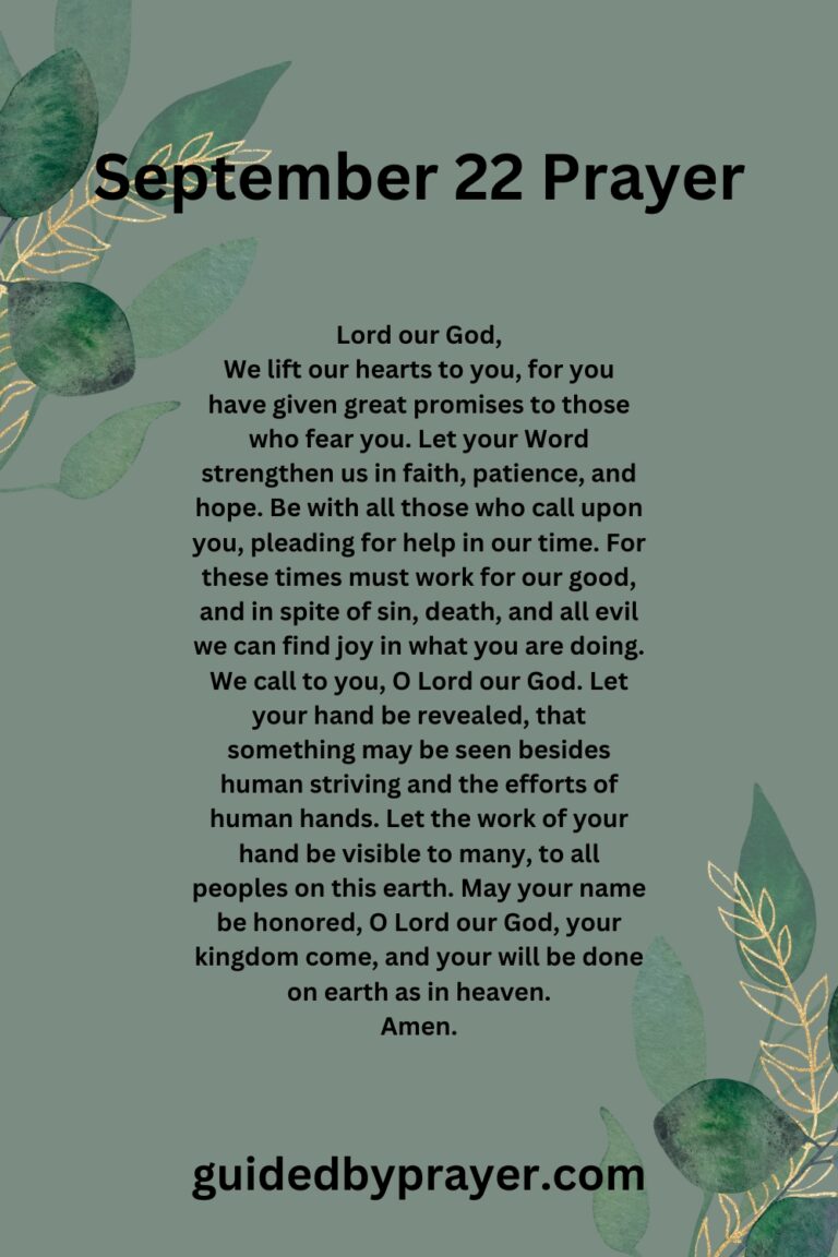 September 22 Prayer - Guided by Prayer