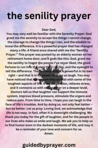 The Senility Prayer - Guided by Prayer