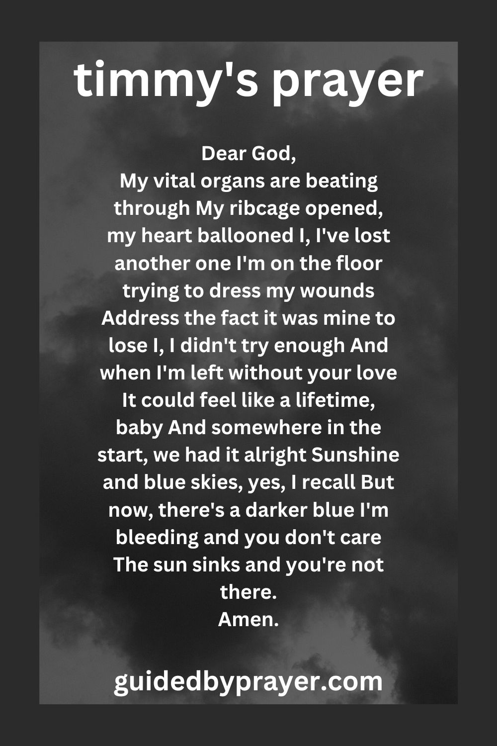 Timmy's Prayer - Guided by Prayer