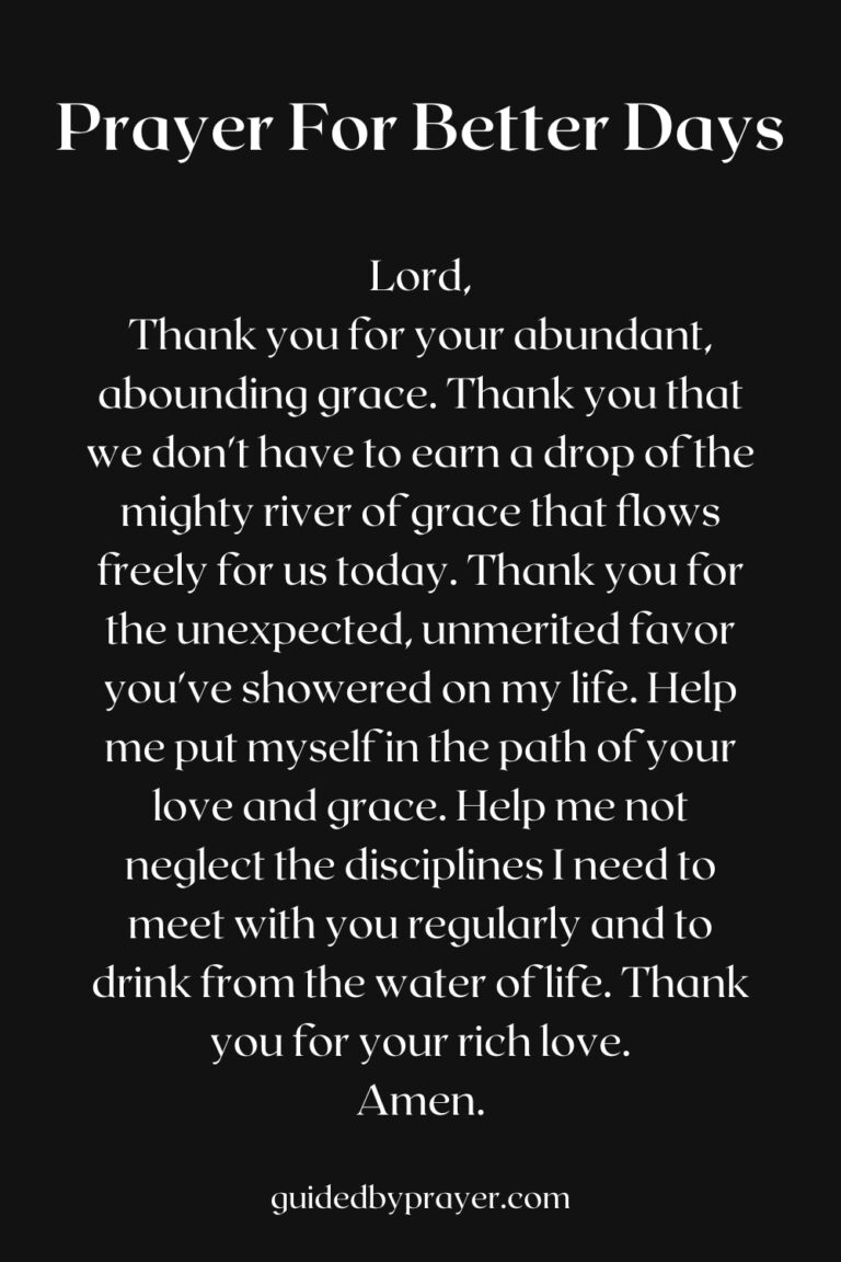 Prayer For Better Days - Guided by Prayer
