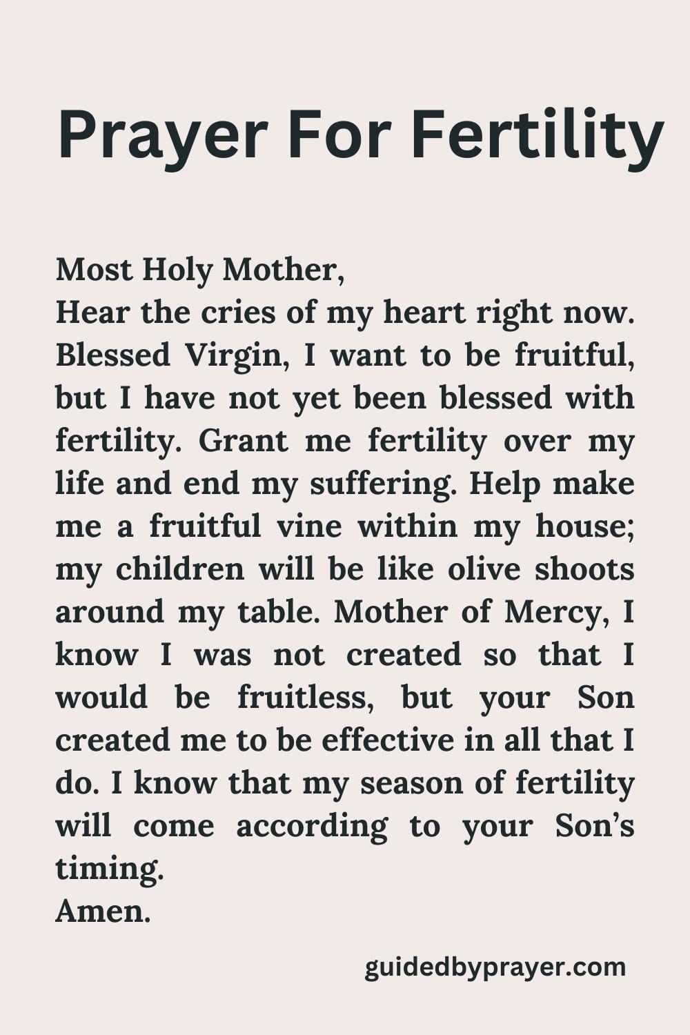 Prayer For Fertility - Guided by Prayer