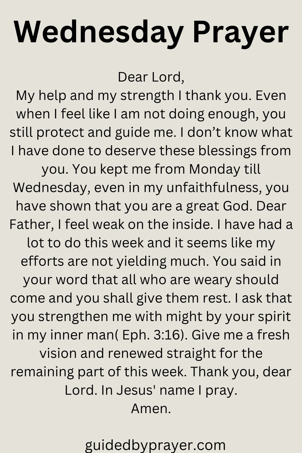 Wednesday Prayer - Guided by Prayer